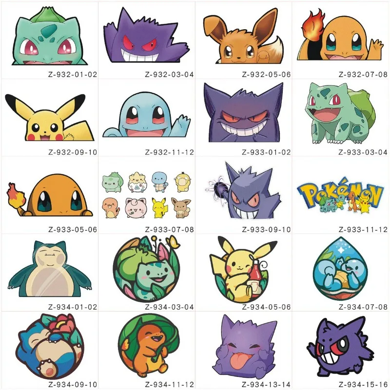 Anime-Pokemon-Cartoon-Figure-Pikachu-Car-Window-Sticker-Eevee-Squirtle ...