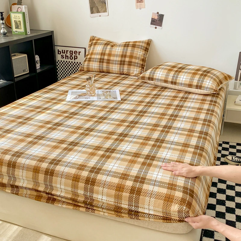 Checkered-collection-Fitted-Sheet-with-Elastic-Bands-Non-Slip ...