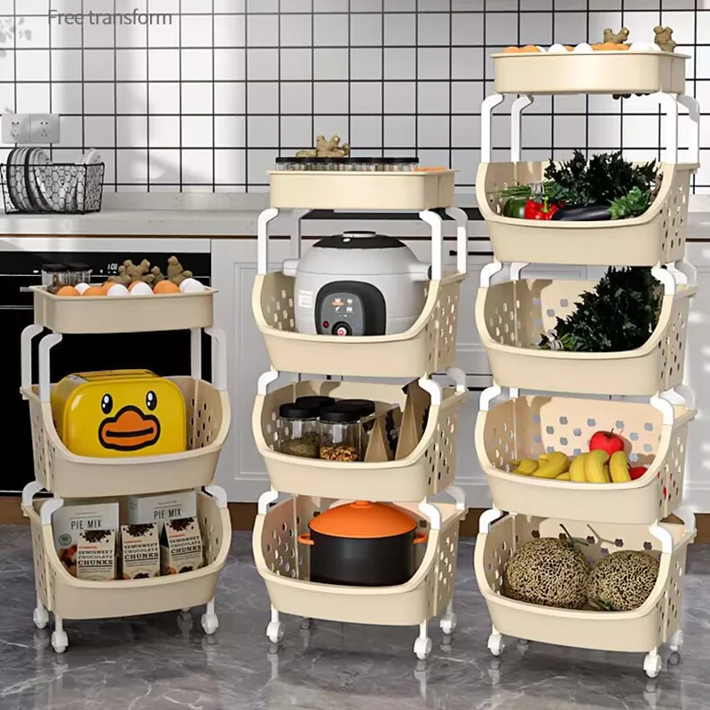 New-Multi-Layer-Household-Kitchen-Storage-Baskets-Plastic ...