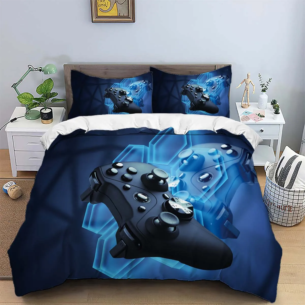 3-piece-matte-polyester-fabric-bedding-set-gentle-skin-friendly-warm ...