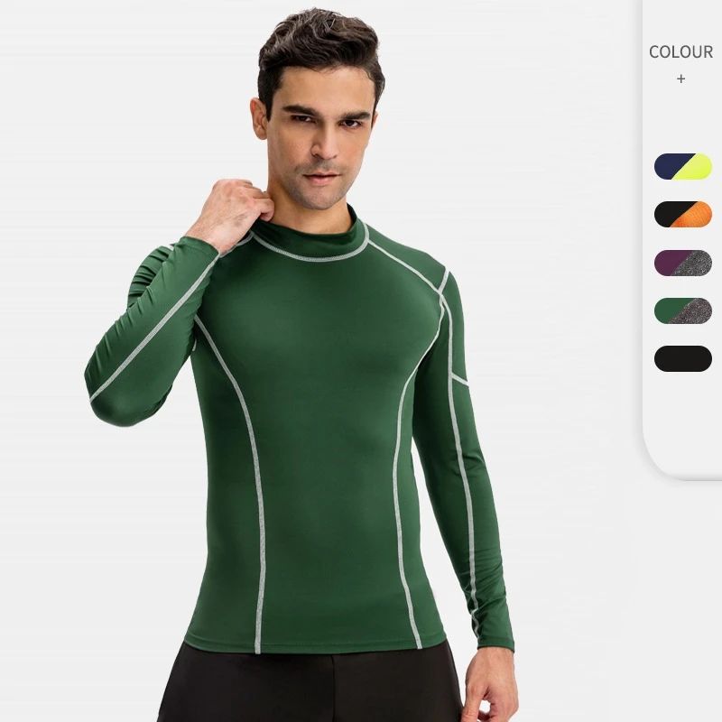 Men Bodybuilding Sport T shirt Quick Dry Running Long Sleeve ...