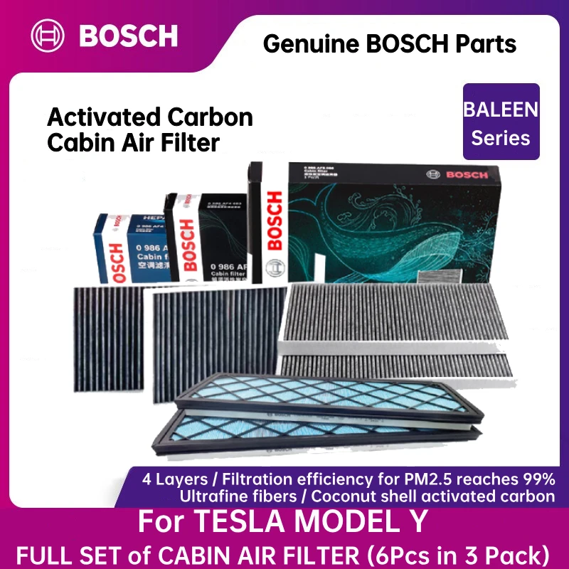 BOSCH-BALEEN-Series-HEPA-Carbon-Cabin-Filter-Kit-For-Tesla-Model-Y-In ...