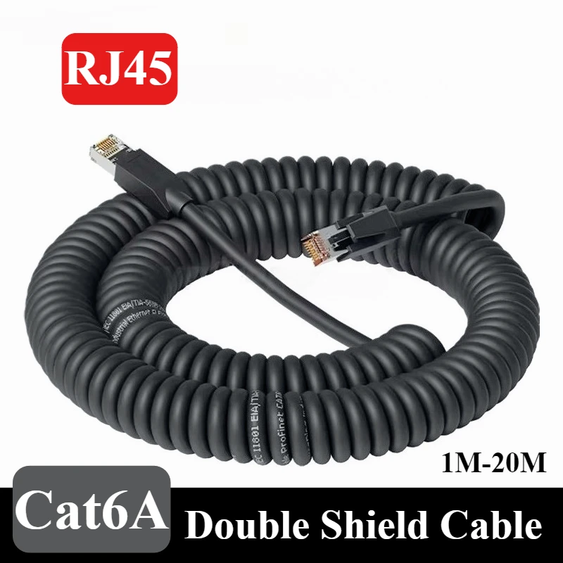 Industrial 8Pin RJ45 Network Cable Retractable Spiral Signal Wire RJ45 ...