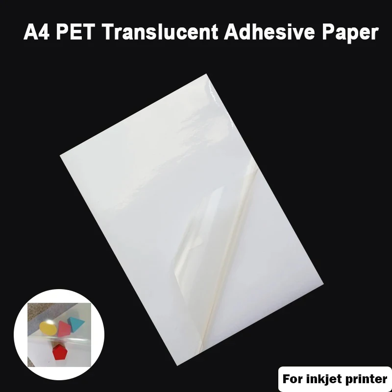 10sheets A4 PET Transparent Adhesive Sticker Paper For Inkjet Printer ...
