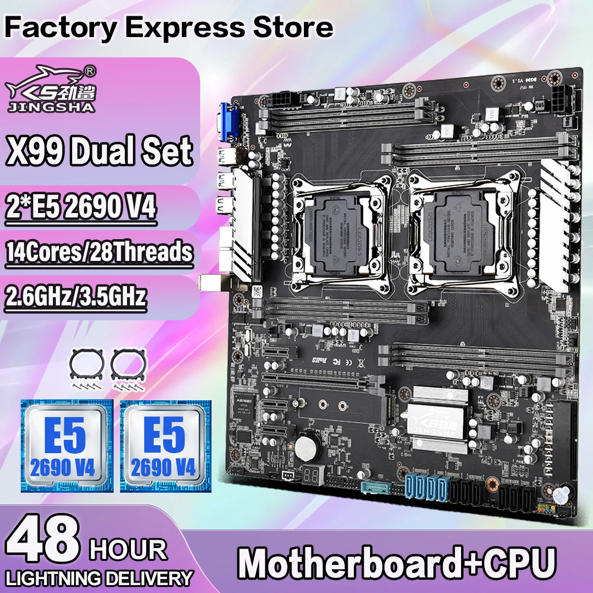 Kit-X99-Dual-Motherboard-LGA2011-V3-V4-Set-com-Servir-2-6G-2-x-Suporte ...