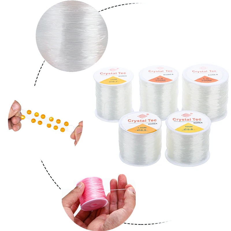 New-1Pc-0-4-1-5mm-Transparent-Crystals-Elastic-Thread-Nylon-Cord ...