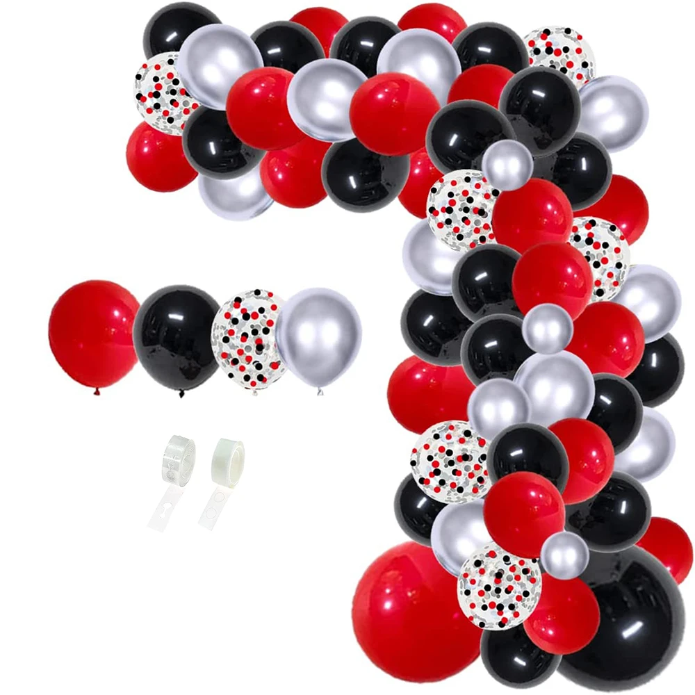 1-Set-Red-Black-Silver-Balloon-Arch-Garland-Kit-Birthday-Graduation ...