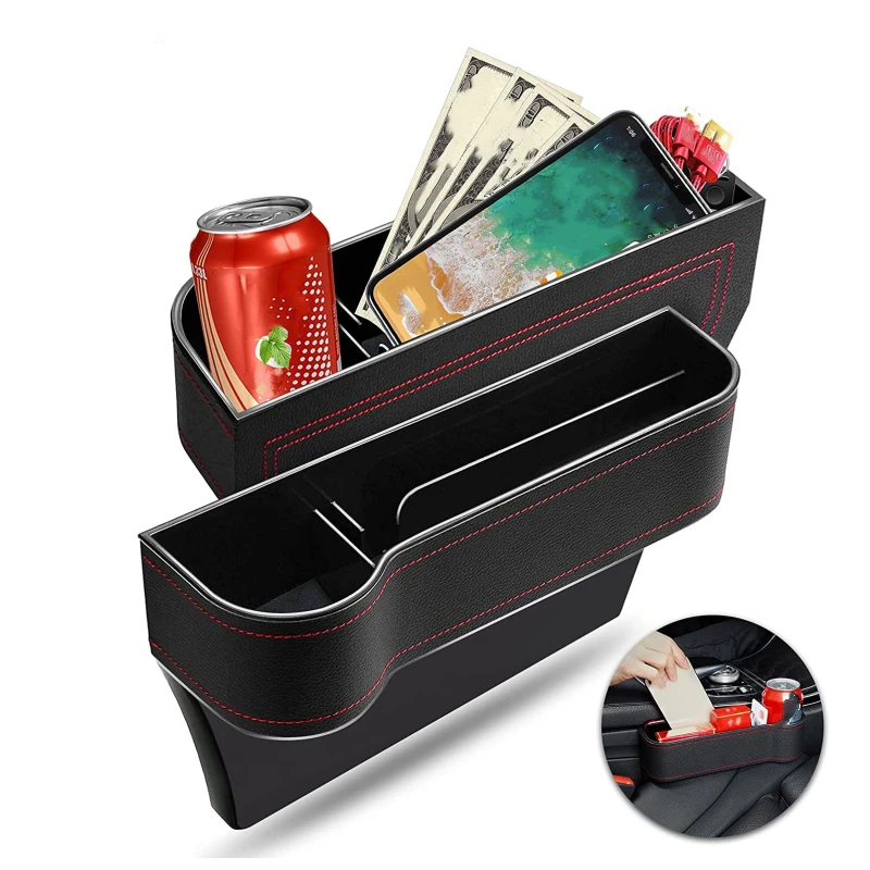 Multifunctional Seat Side Organizer Cup Holder For Cars Leather Auto ...