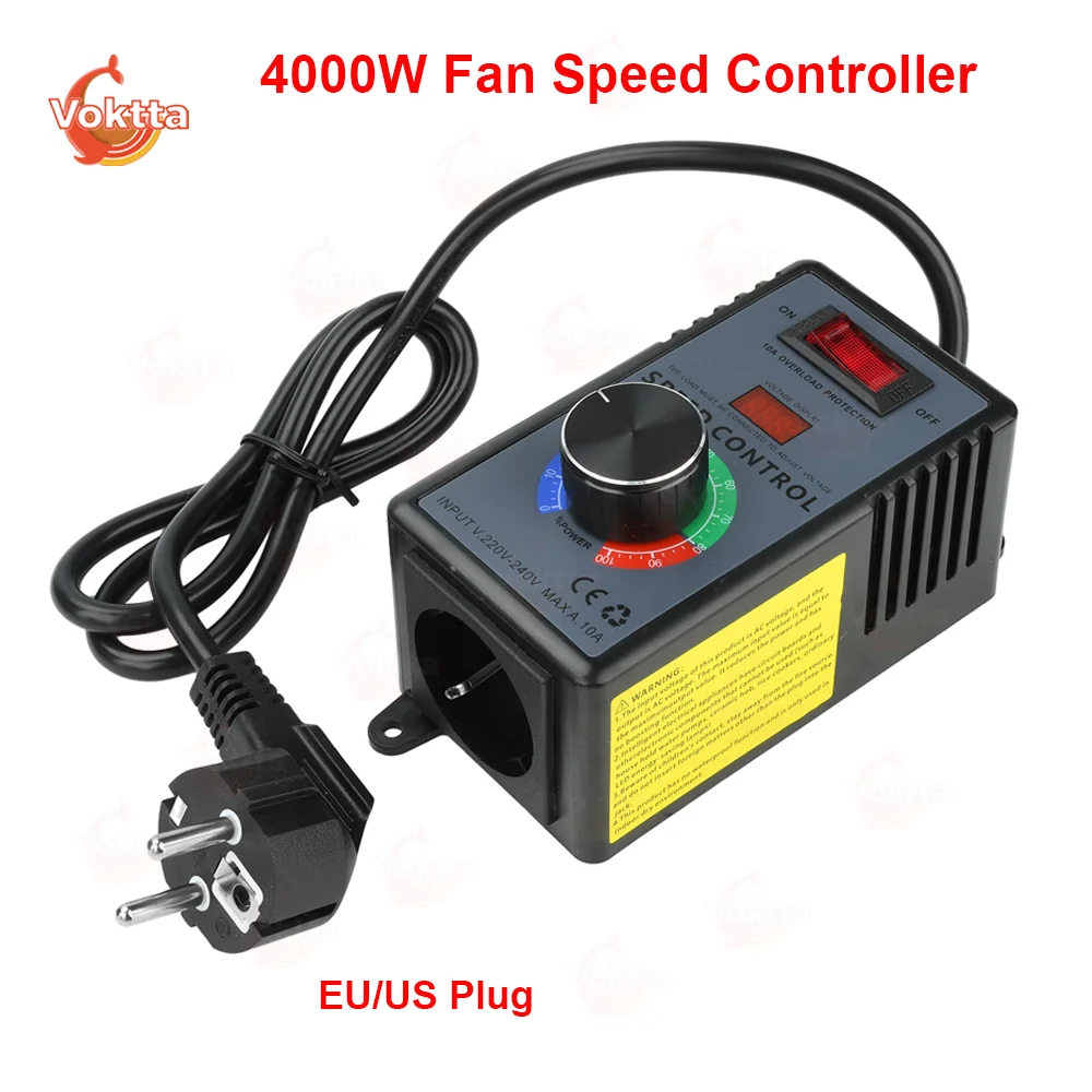 AC 220V AC 110V 4000W Fan Speed Controller 10A Overload Protection ...