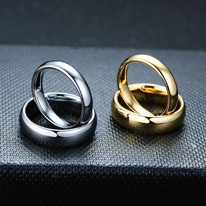 Anillos-simples-de-acero-inoxidable-de-Color-dorado-para-hombres-y ...
