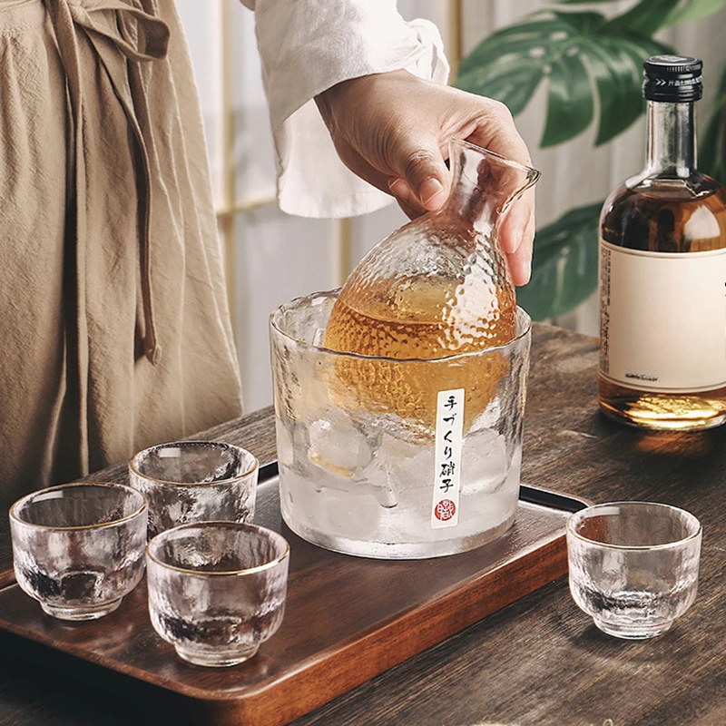 Japanese Glass Bar Sets Sake Pot Sake Set Wine Dispenser Chinese Baijiu ...