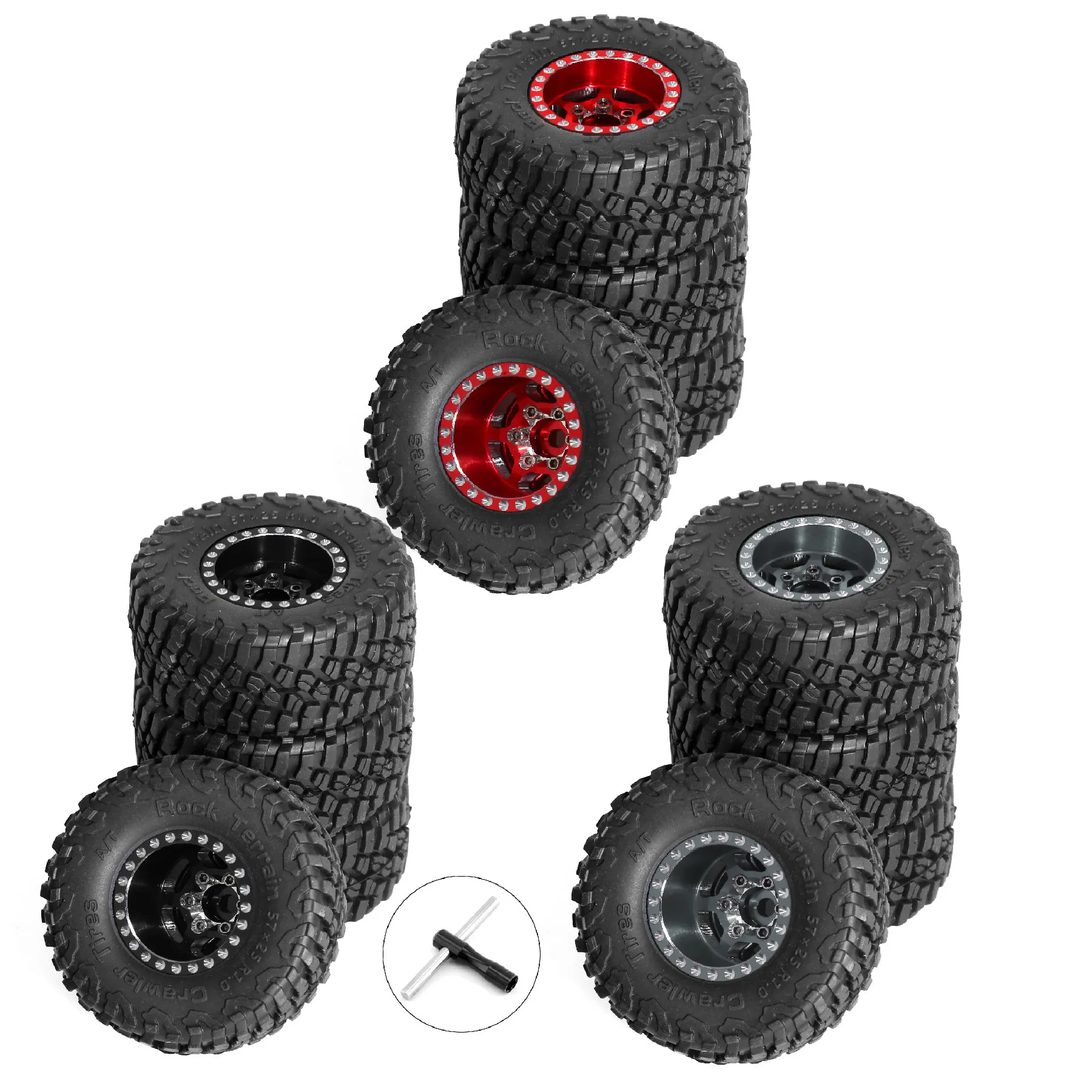 4pcs-Climbing-Car-Aluminum-Alloy-Hub-Wasteland-Wheel-Tires-for-1-18 ...