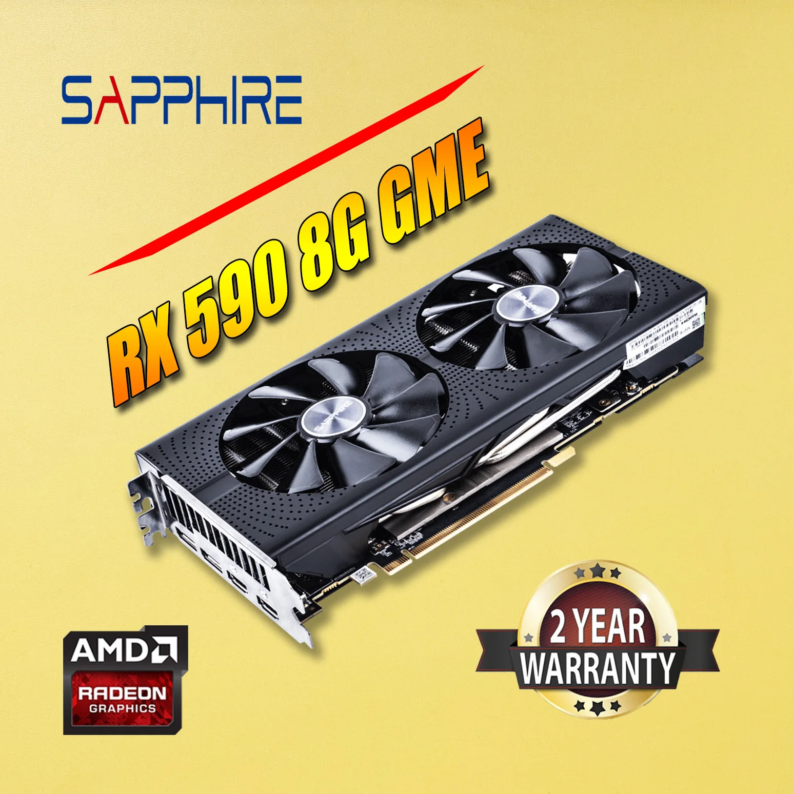 SAPPHIRE Radeon RX590 8G GME Graphics AMD Video Desktop PC Computador Mapa do jogo 12nm 8gGDDR5 ...