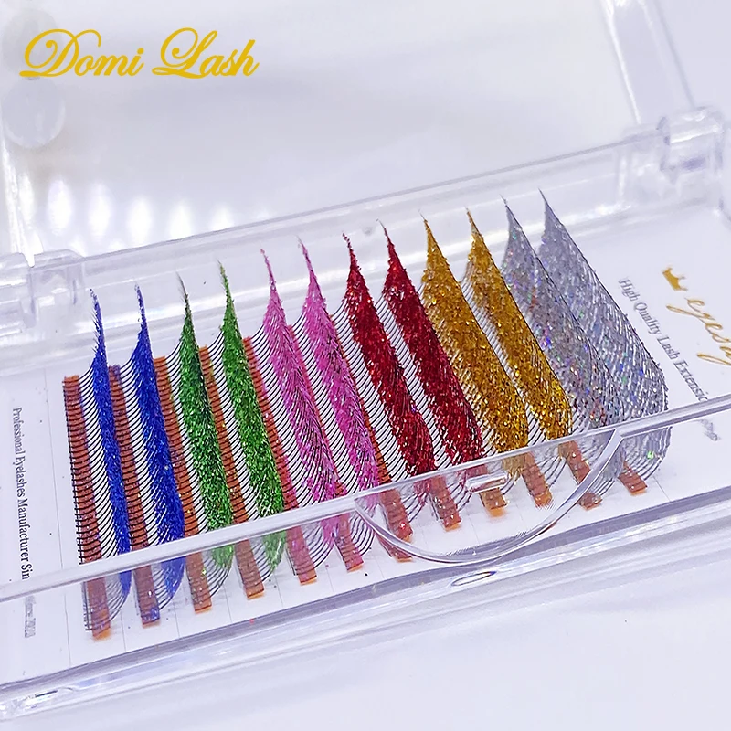 Glitter-Eyelash-Extensions-Mix-Colors-Shiny-Classic-Individual-Lashes ...