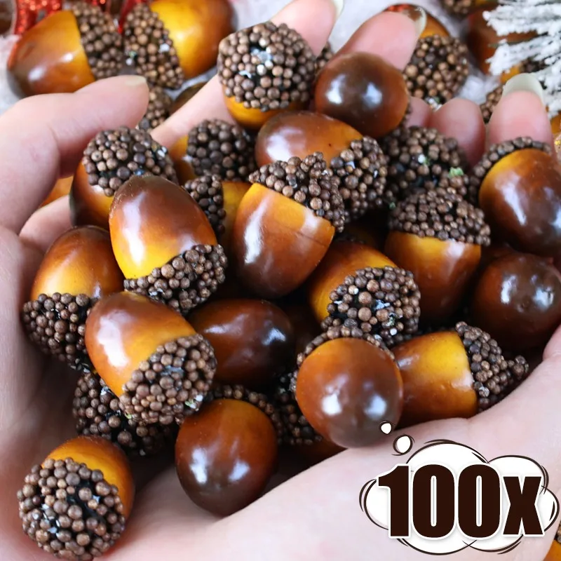 10-100pcs-Mini-Artificial-Acorn-Simulation-Acorn-Nut-Foam-Fake-Fruit ...