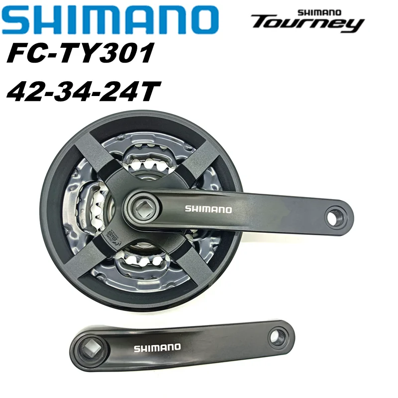 시마노 TOURNEY TY - MTB 크랭크셋 그룹셋, FC-TY301 포함, 42-34-24T, 170mm, 3x8, 7/6 단