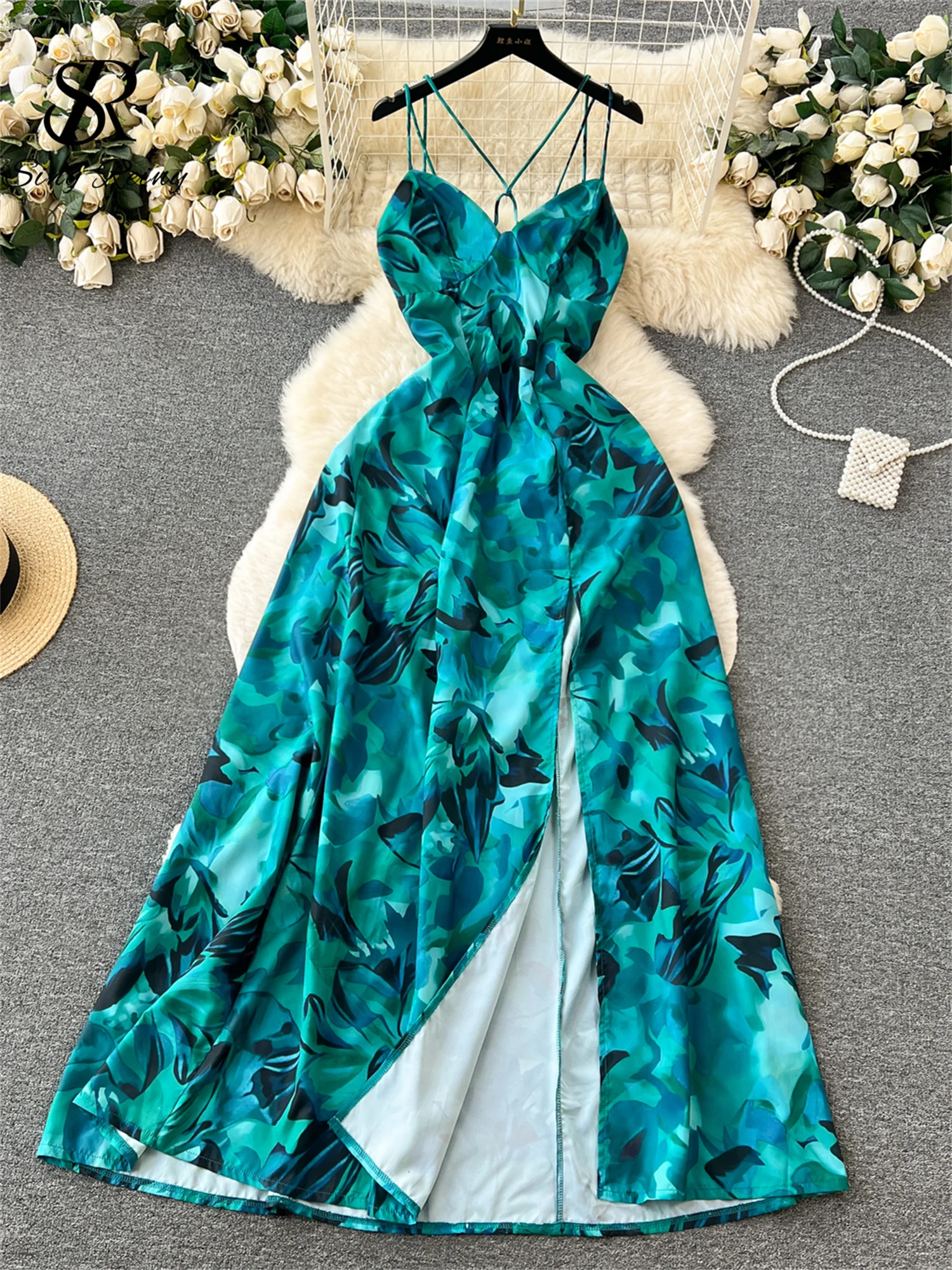 SINGREINY-Vestido-largo-de-estilo-bohemio-para-mujer-vestido-estampado ...