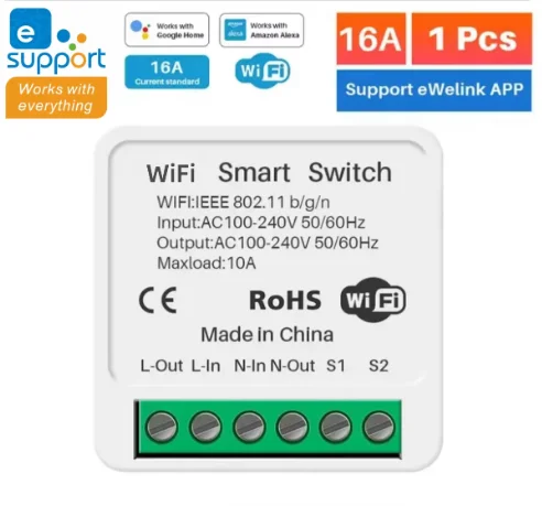 eWeLink-16A-MINI-Wifi-Switch-DIY-1-way-Remote-Control-Timer-Relay ...