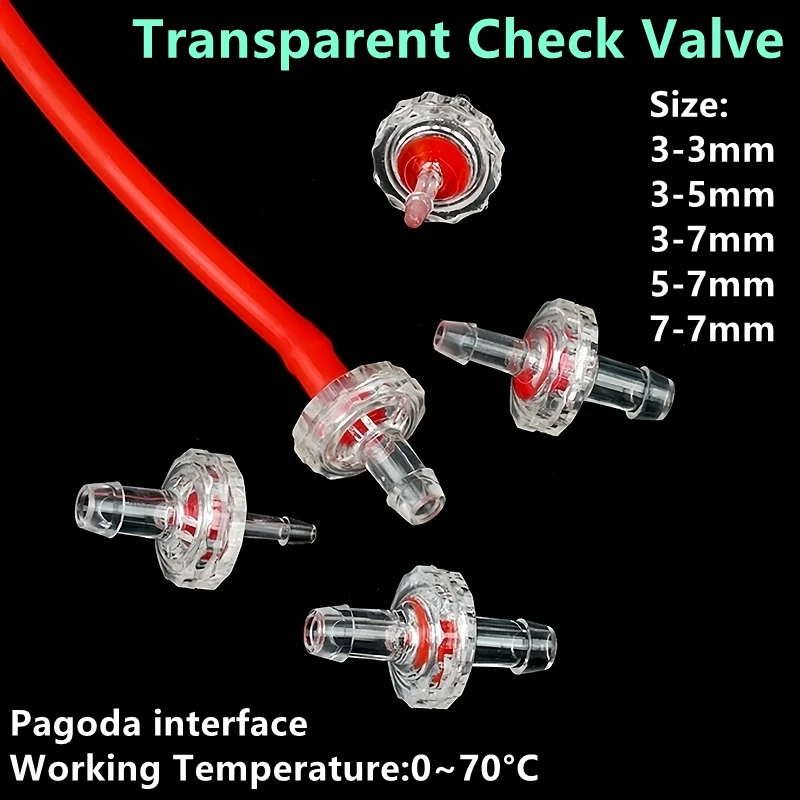 3~50PCS GPPS Transparent Check Valve Plastic Pagoda Joints Aquarium Air ...