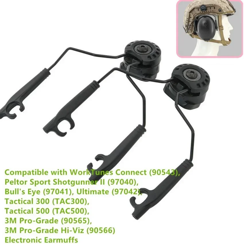 Tactical-Headset-Bracket-Helmet-ARC-Rail-Adapter-for-3M-Peltor-TACTICAL ...