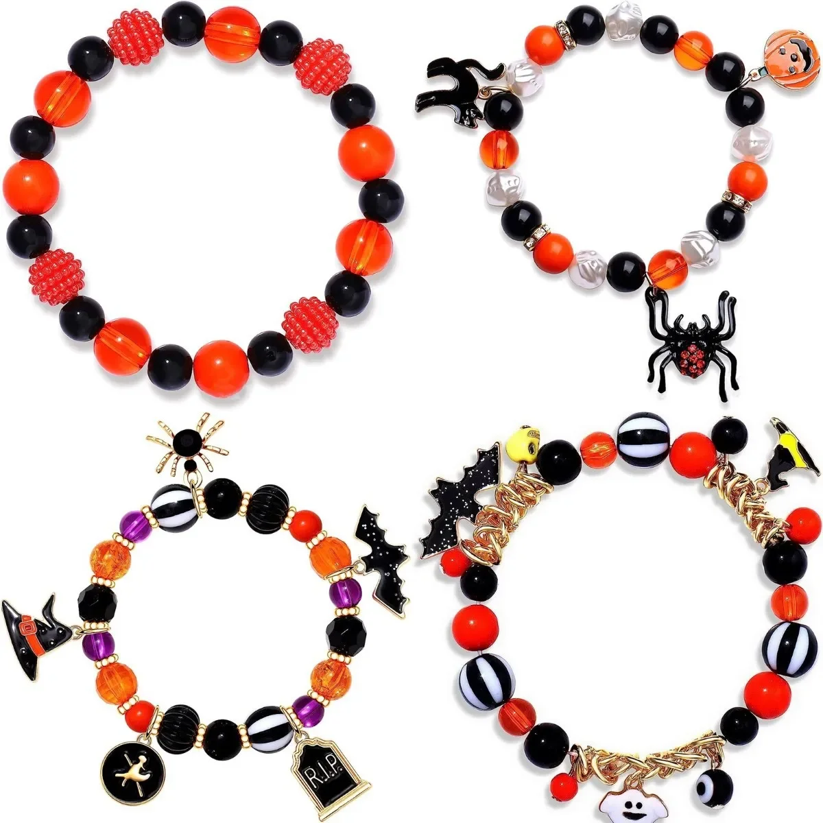 Pulsera-el-stica-de-cuentas-de-Halloween-para-ni-a-regalo-g-tico ...