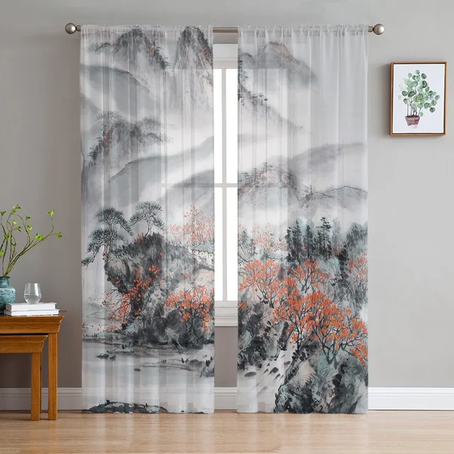 Chinese Curtains Living Room | Curtains Bedroom Chinese | Chinese Print ...