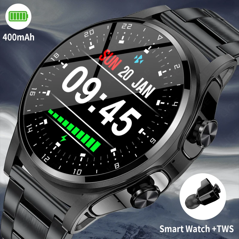 NFC-TWS-Headphones-Men-Smartwatch-Bluetooth-Call-Heart-Rate-Monitoring ...