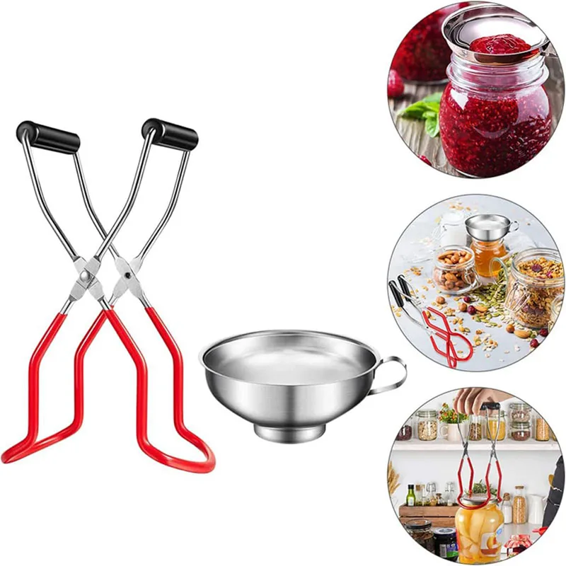Stainless Steel Canning Jar Lifter With Grip Handle Household Anti Clip ...