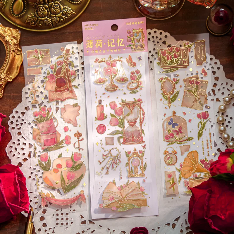 3-Sheets-PVC-Stickers-Retro-Flower-Butterfly-Stickers-Decorative ...