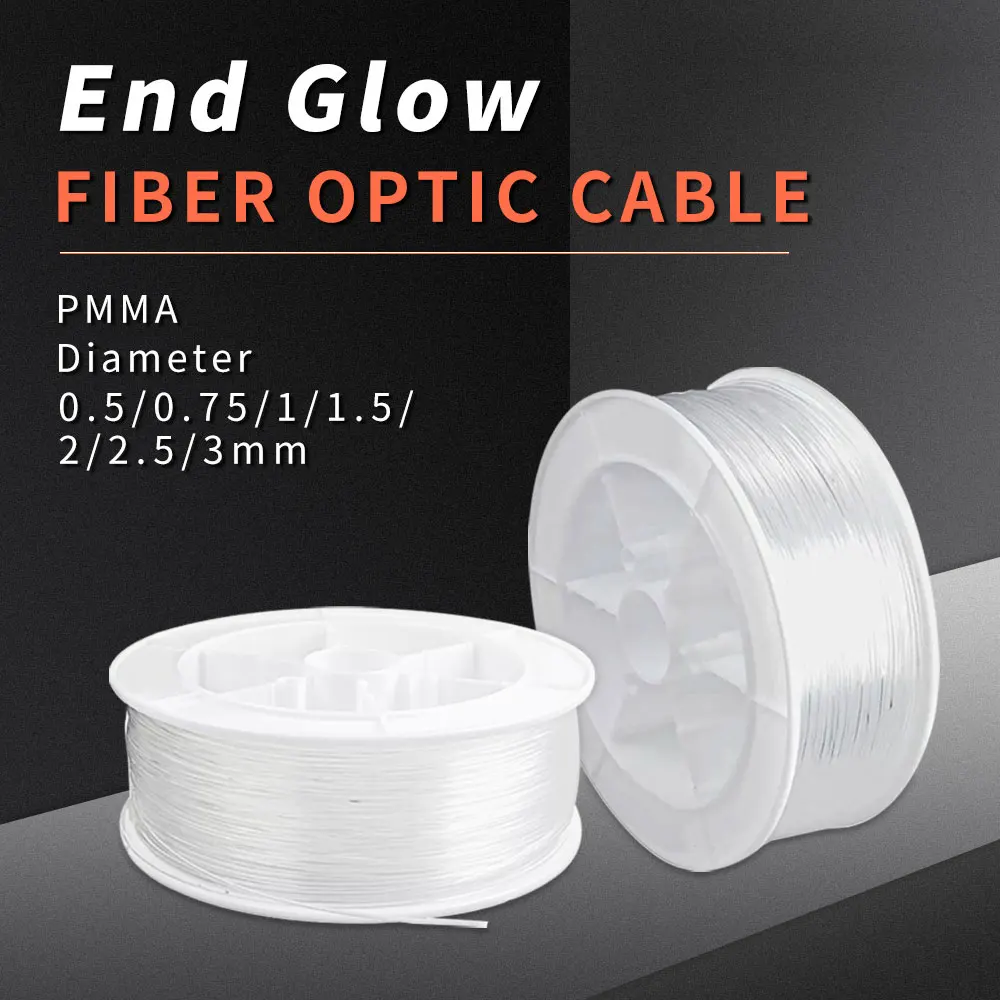 0.5MM~3MM LED Optic Fiber Light Optics End Glow Cable For Decoration ...