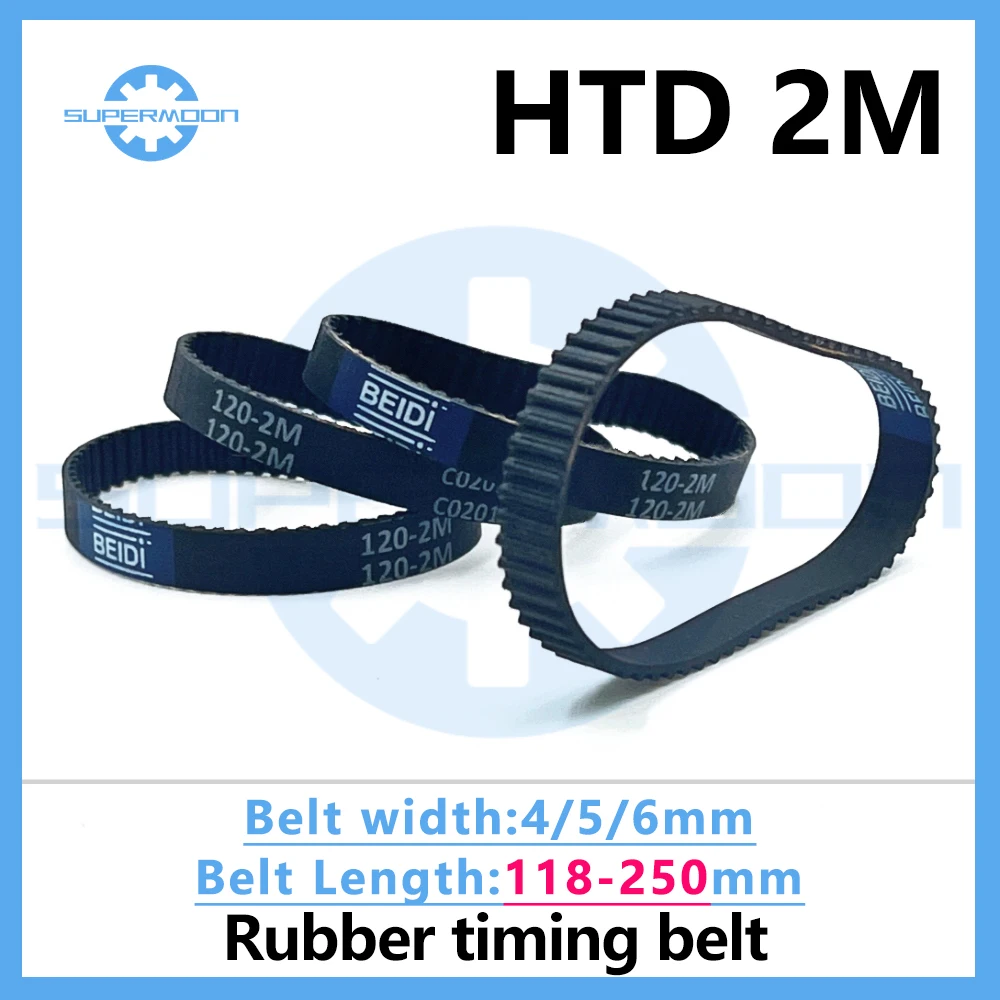 HTD 2M Rubber Timing Belt Length 118 120 124 126 130 136 142 158 160 ...