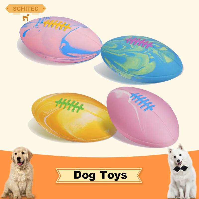 SCGK Dog Squeaky Ball Toys Strong Rubber Durable Bouncy Chew Ball Bite ...