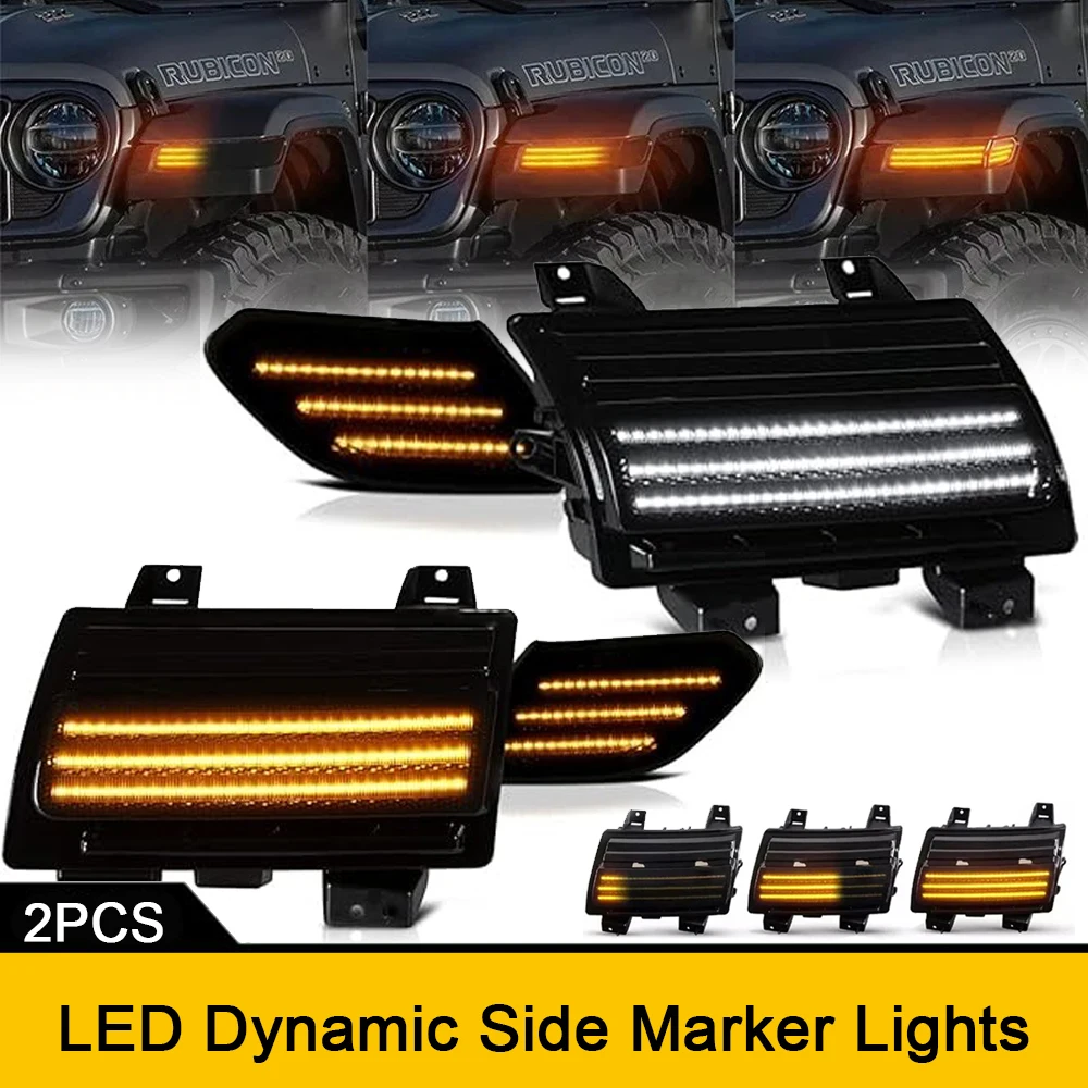 LED Repeat Blinker Front Fender Light For Jeep Wrangler JL 2018-2021 ...