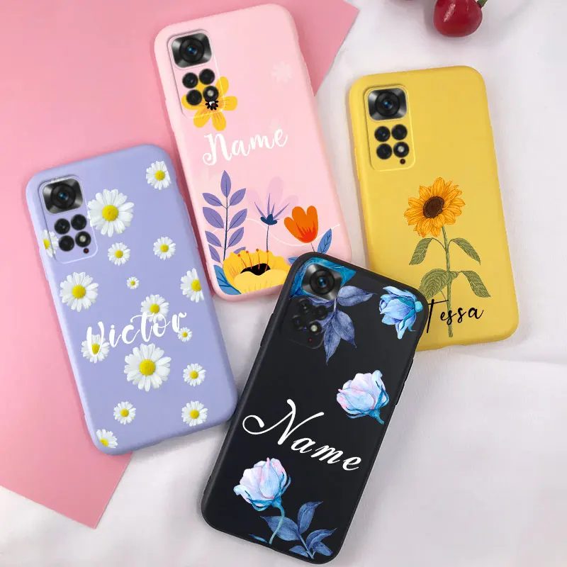 Personalized Custom Flower Case For Xiaomi Redmi Note 11 10 9 Pro S 11S ...