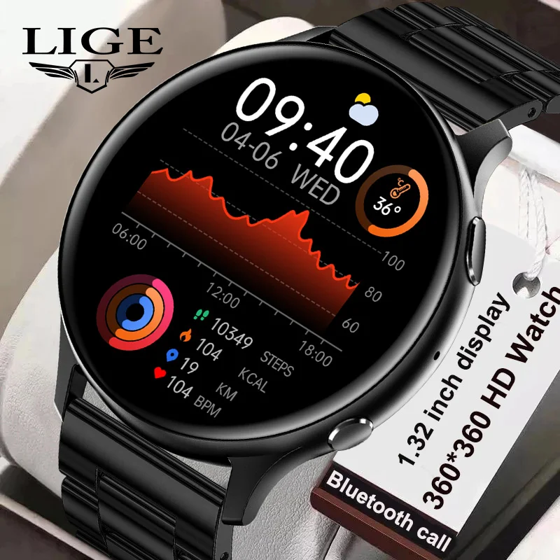 LIGE-Play-Music-Smart-Watch-Men-Bluetooth-Call-AI-Voice-Assistant ...