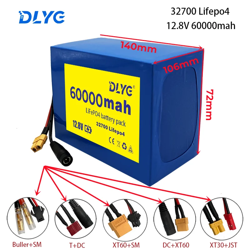 32700 Lifepo4 Battery12.8v 4s3p 60ah 40a 100a Balanced Bms For ...