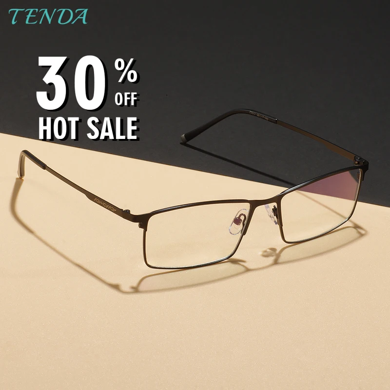 TendaGlasses-Metal-Full-Rim-Glasses-Men-Rectangle-Prescription-Eyeglass-Frames-For-Optical ...