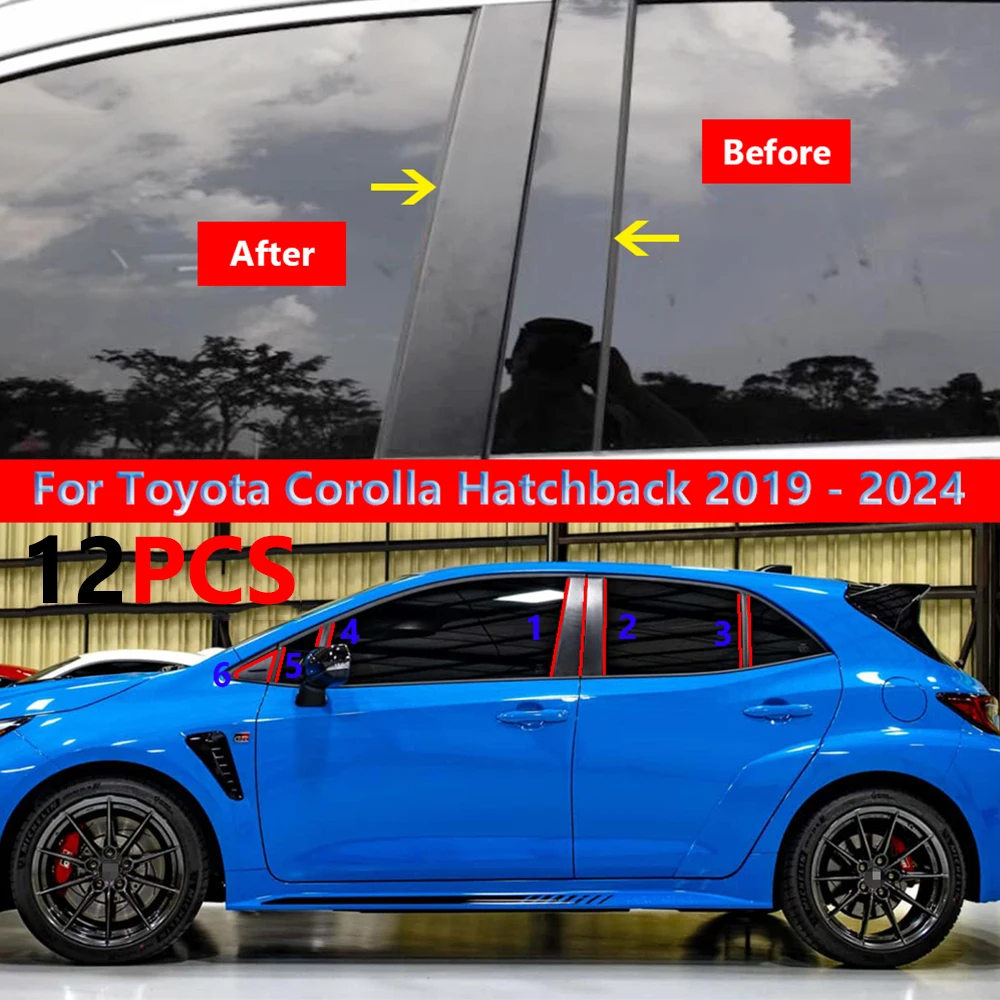Car-Window-Pillar-Posts-Door-Trims-Cover-For-Toyota-Corolla-Hatchback ...