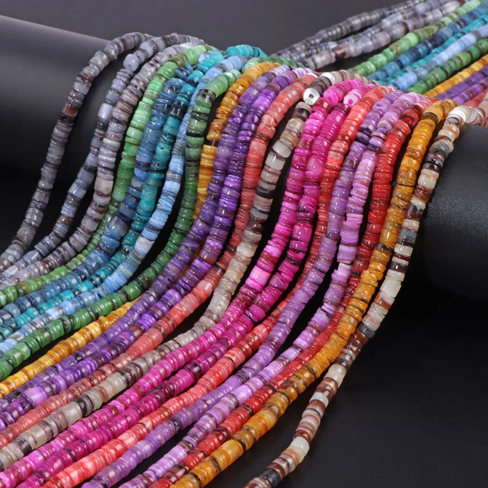 Colored Freshwater Shell Beads 4.5-6mm Flat Irregular Heishi Mother of ...