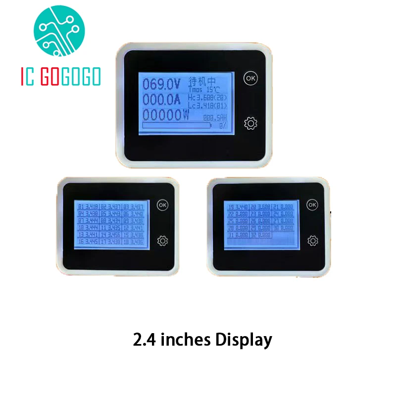 ANT BMS 2.4 3.8 inch LCD Display Screen 16S 20S 24S Li ion Lipo lifepo4 ...