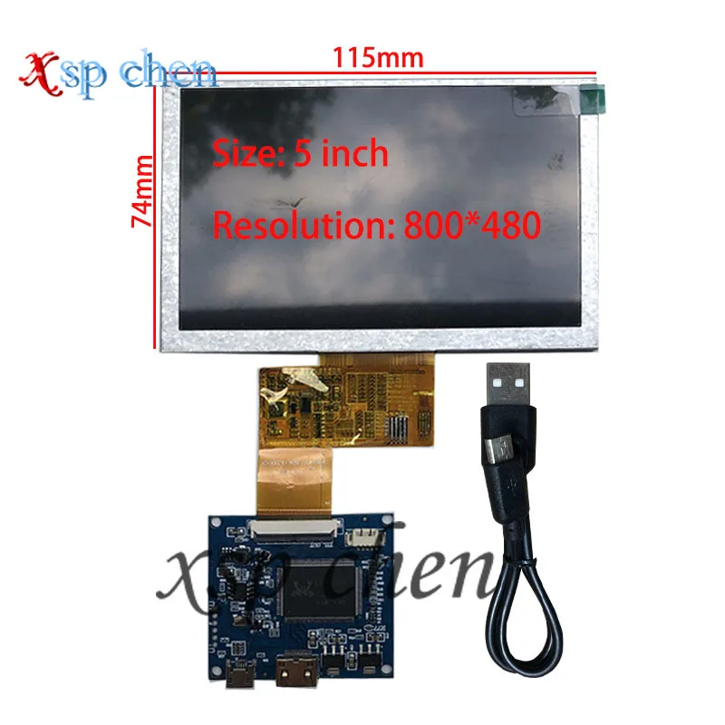 5-inch-800-480-mini-HDM-multi-function-control-driver-board-LCD-screen-controller-AT050TN43 ...