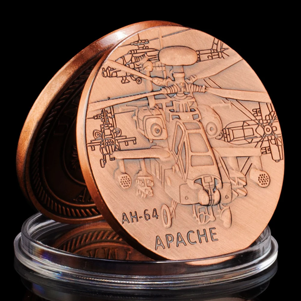 United States Army AH-64 Apache Gunship Souvenir Bronze Plated Coin US ...
