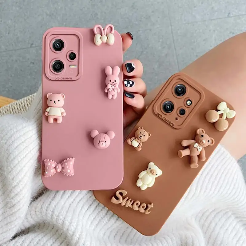 Note12-Cute-3D-Bears-Silicone-Case-On-For-Xiaomi-Redmi-Note-12-Pro-Plus ...