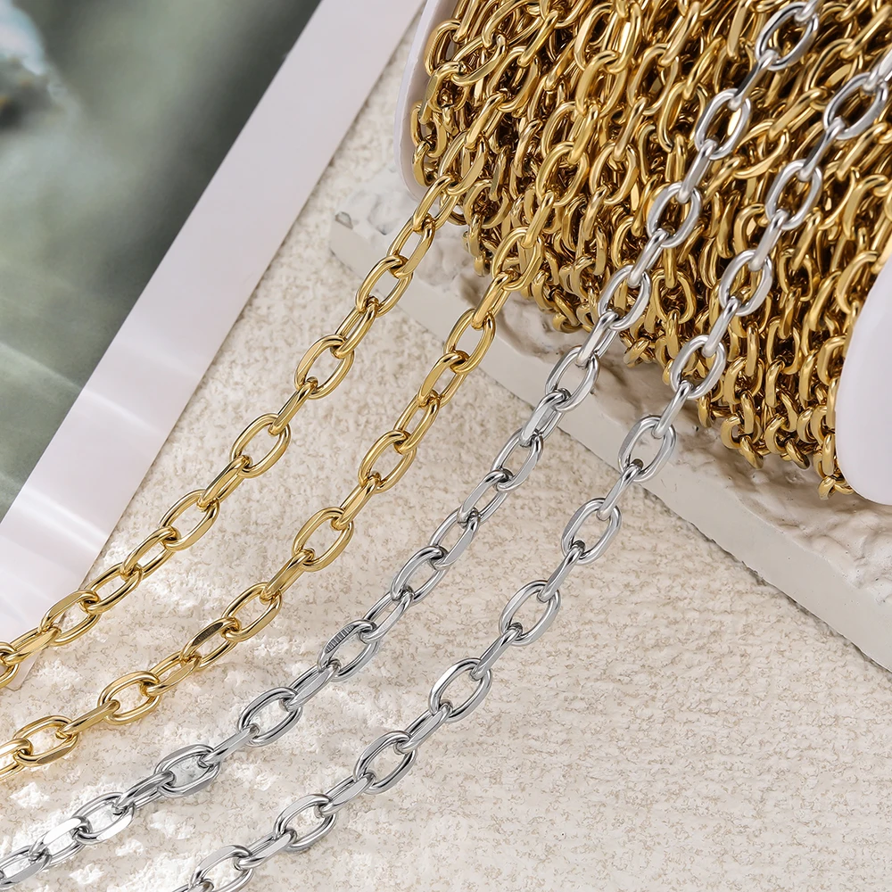 1Meters/Lot Stainless Steel Cross Link Chains Jewelry Making Bulk ...