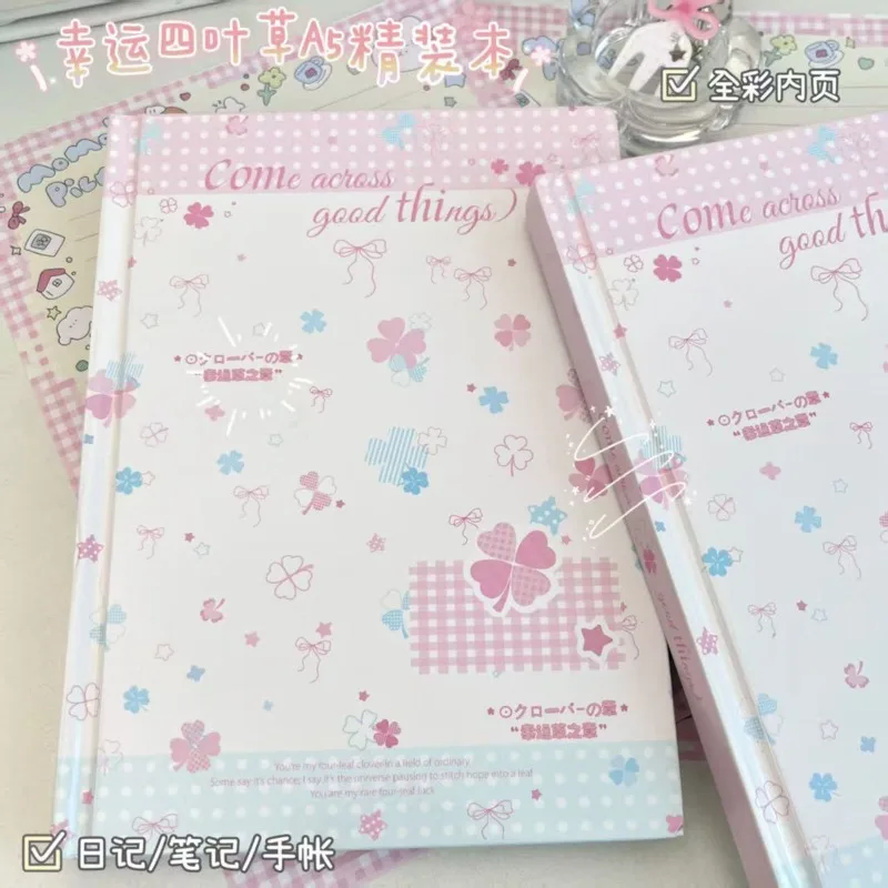 Retro Sweet A5 Four Leaf Clover Notebook Instagram Aesthetic Colored ...