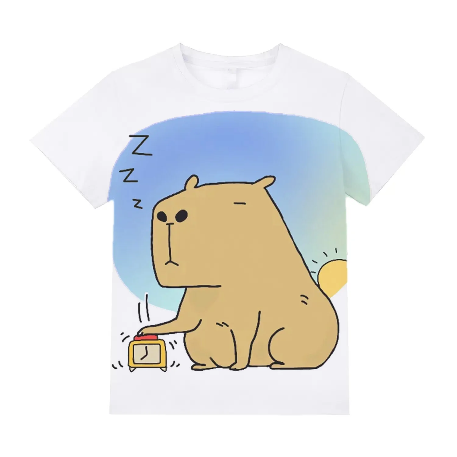White-Capybara-Tshirt-Kids-Summer-Cute-T-Shirt-Cartoons-Clothes-For ...