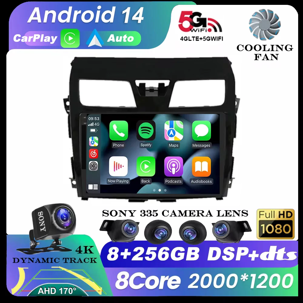 Android-14-Auto-Carplay-For-Nissan-Teana-Altima-J33-2013-2014-2015-Car ...