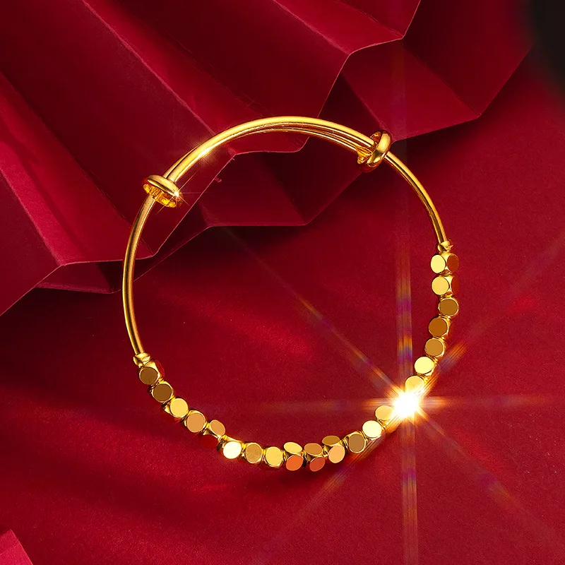 Pure-Gold-Bracelet-Bangle-Shiny-Block-Gold-999-Gold-Color-Bangle ...