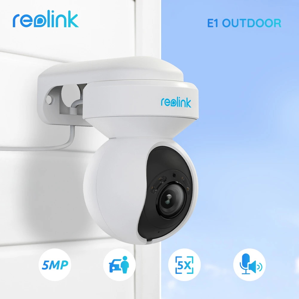 Reolink E1 Outdoor 5MP WiFi Camera Human/Car Detection IP Camera PTZ 2 ...