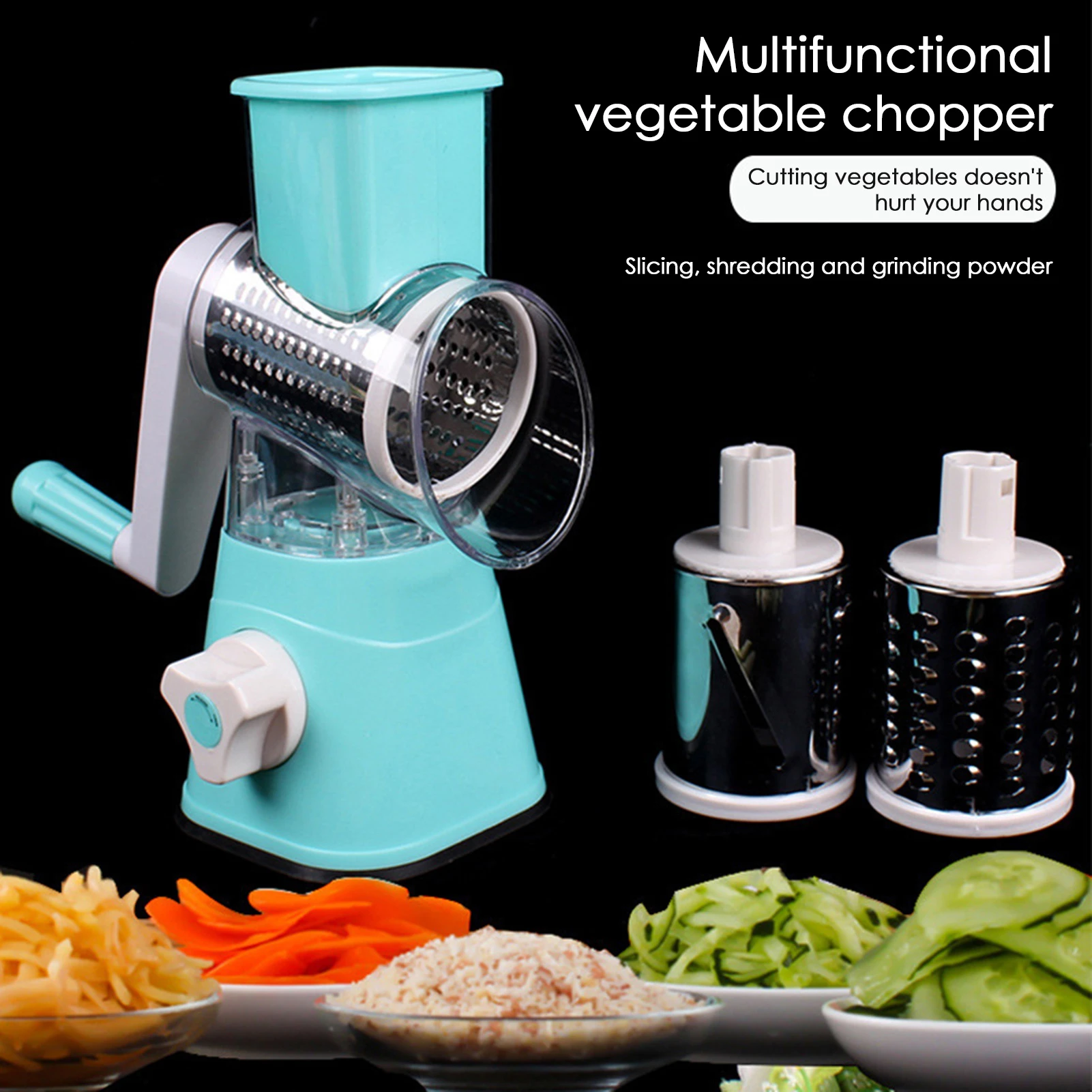 3 In 1 Multifunctional Vegetable Cutter Manual Rotary Cheese Grater ...